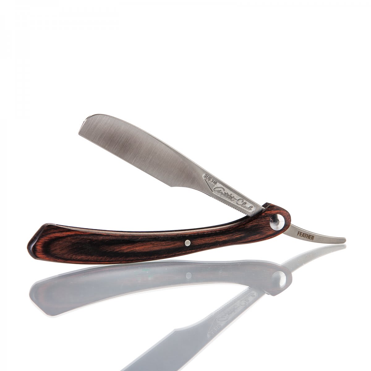 Feather Artist Club DX Teak Barberkniv for utbyttbare blad | Gents